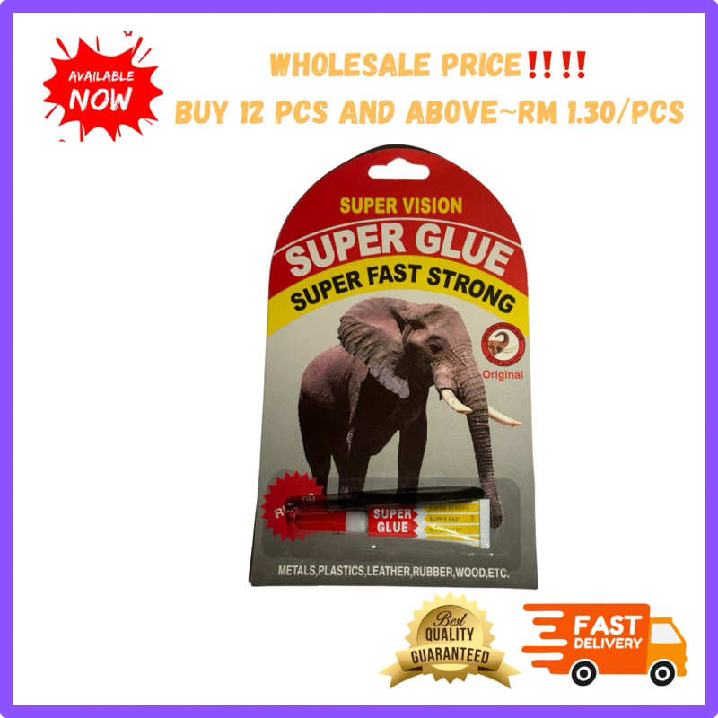 3ml Elephant Super Fast Strong All Purpose Adhesive Super Glue Hardware ...