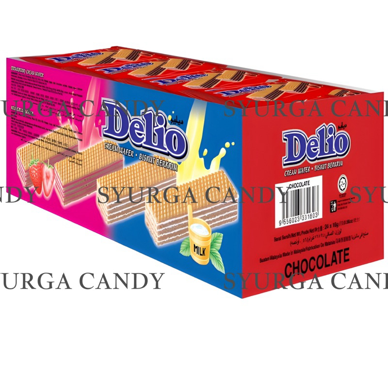 READY STOCK DELIO WAFER CHOCOLATE | MILK | ORANGE 24 PCS HALAL | Shopee ...