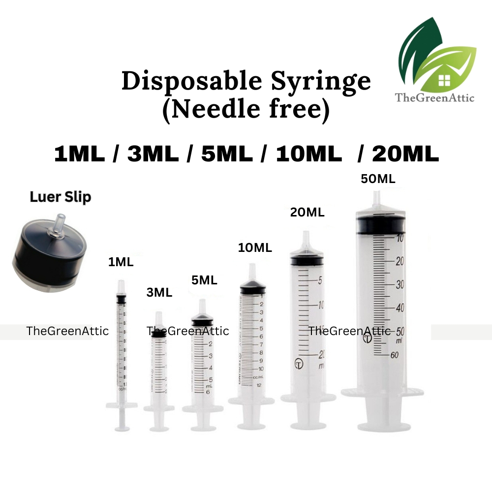 TheGreenAttic Disposable Syringe without Needle Picagari Luer Slip 5ml/10ml/20ml | Shopee Malaysia