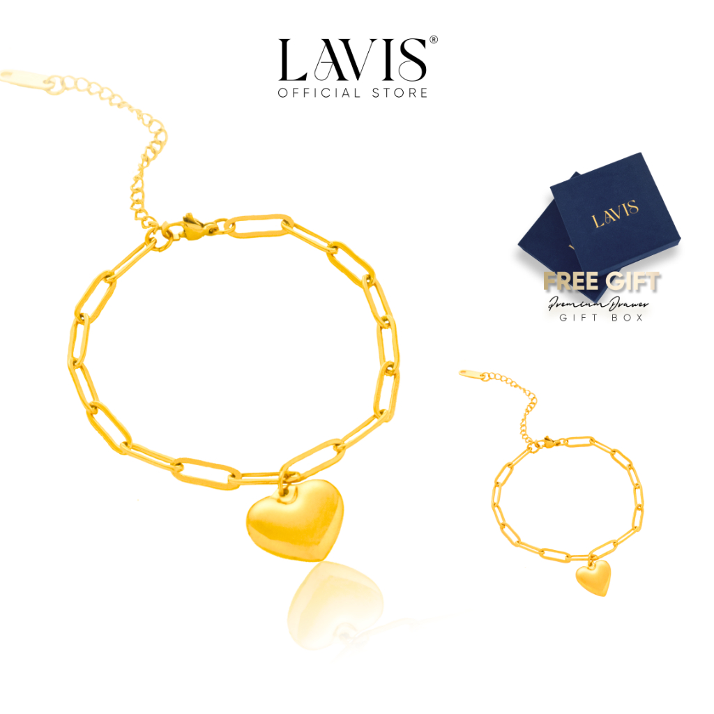 Lavis Liebe Bracelet Shiny Gold Color Heart Jewellery Woman Jewelry ...