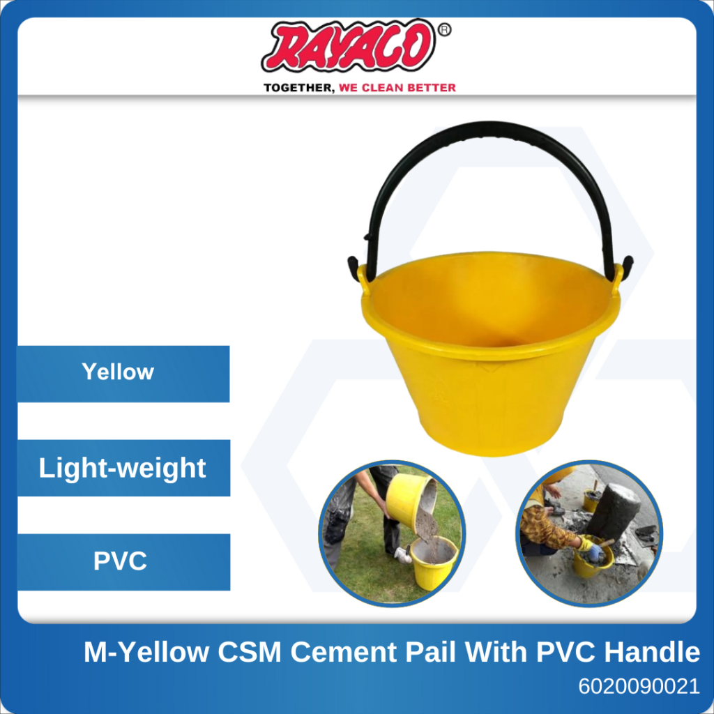 CSM Heavy Duty Cement Pail PVC Handle Yellow Blue Tong Simen Baldi ...