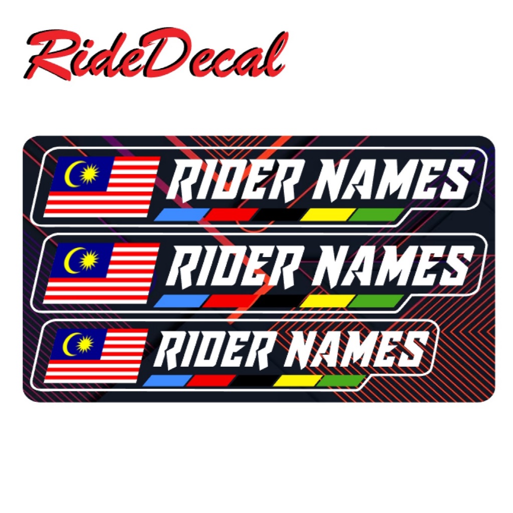 3pcs Package Bike Sticker Nametag Premium Design Stiker Nama Motor ...