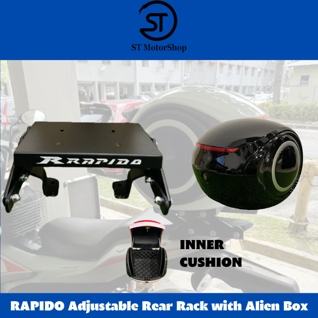 RAPIDO Rack Lipat Alien Tail Box Siput Motorcycle Box Adjustable Rear ...