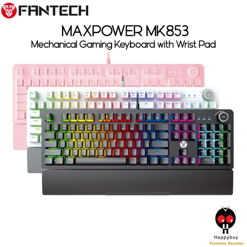 Fantech MK853 MAX POWER RGB MECHANICAL RED / BLUE SWITCH Wired ...