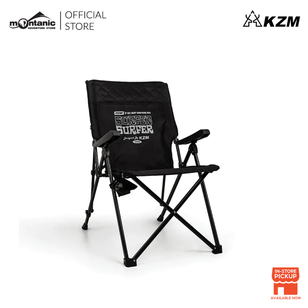 KZM New Surfer Chair - 100kg Capacity Portable Folding Kerusi Camping ...