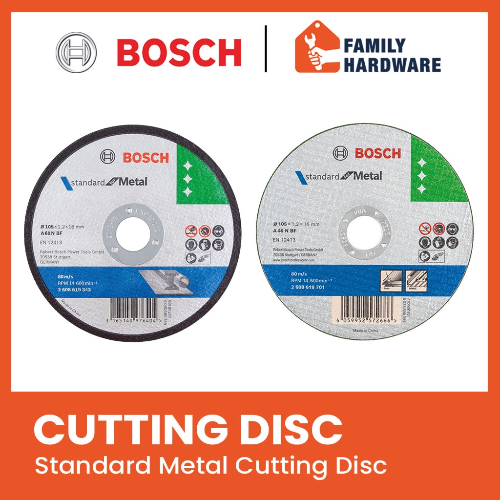 BOSCH 4" x 1.2mm x 16mm Standard For Metal Cutting Disc Green Cakera ...