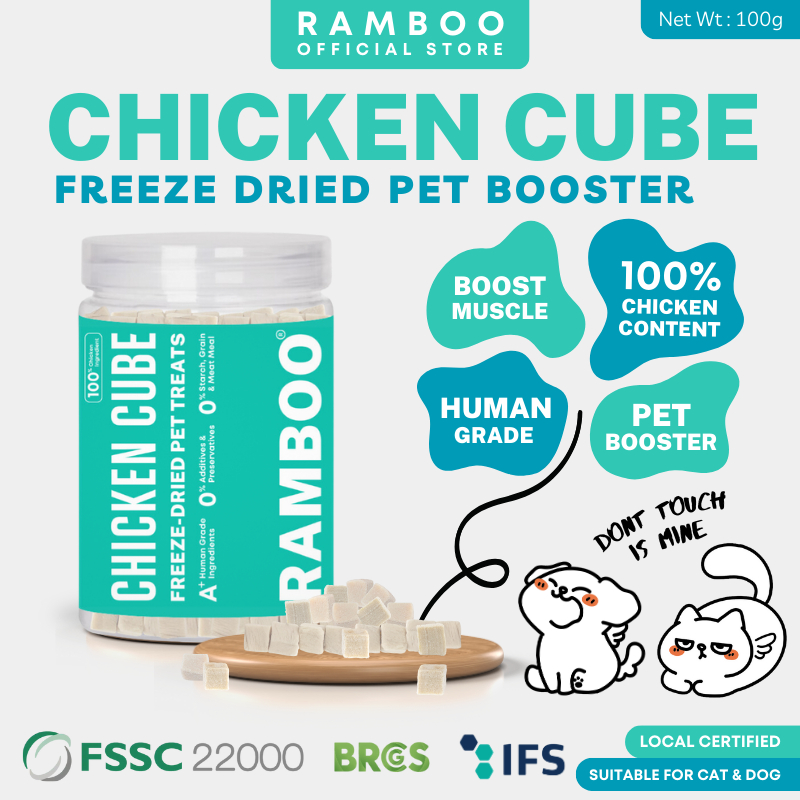 RAMBOO Chicken Cube Premium Freeze-Dried Pet Food / Pet Booster for ...