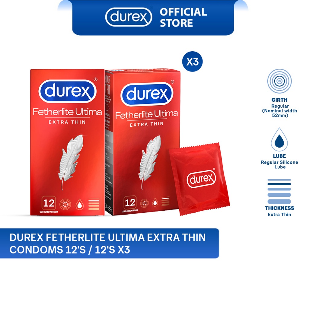 Durex Fetherlite Ultima Condoms 12's/3 x 12's [For man] Regular size ...