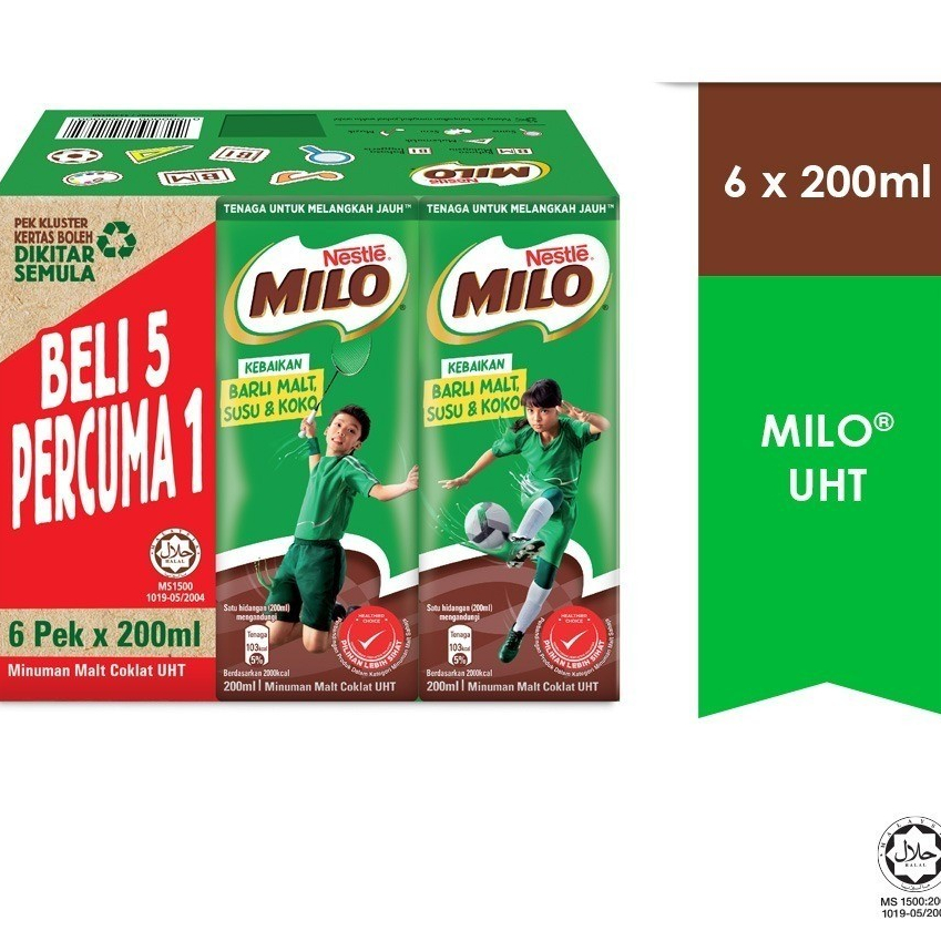 NESTLE Milo Activ-Go UHT Promo Pack 200ml x 6s (Halal) | Shopee Malaysia