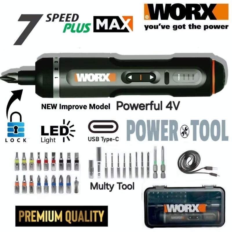 New improve Worx 4V Electrical Screwdriver Set WX242 Smart Cordless Electric Screwdrivers ...
