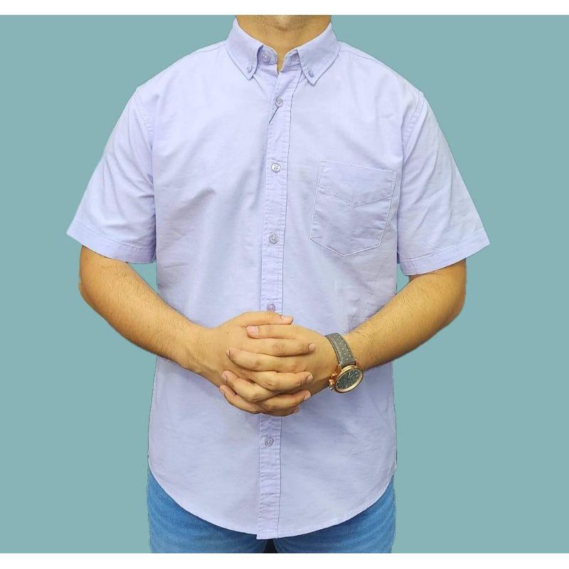 Kemeja Separuh Lengan Kapas Premium Kolar Mandarin Baru Tiba. | Shopee ...