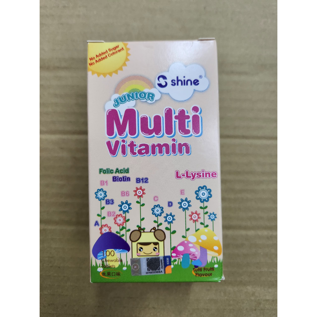 (CLEARANCE EXP:11/2025) Shine Junior Multivitamin with L-Lysine (100 ...