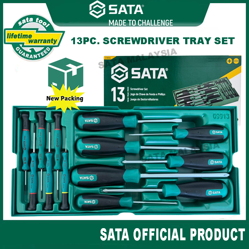 SATA 13 Pc Combination Screwdriver Tray Set Micro Screwdriver T-Series ...