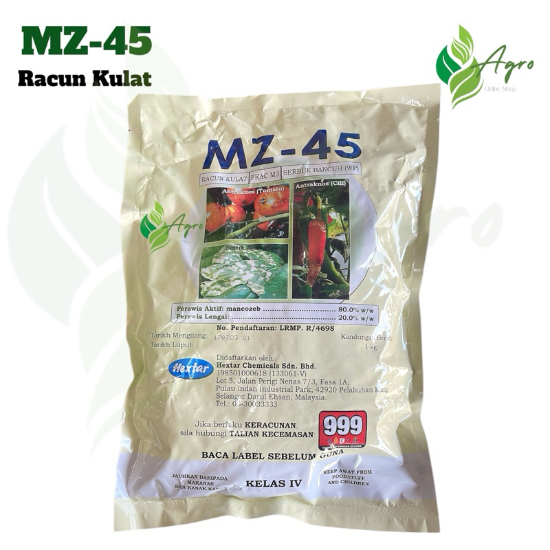 Hextar MZ-45 1kg / racun kulat / antraknos & kulapuk downy / mancozeb ...