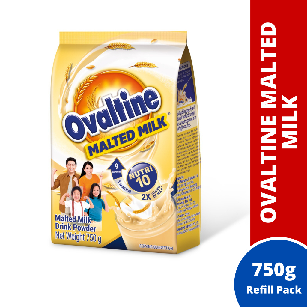 Ovaltine Susu Malted Milk (750g - Refill Pack / 400g - Jar) [HALAL] | Shopee Malaysia