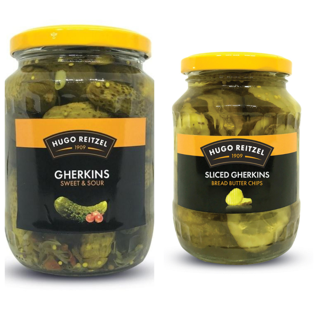 HUGO REITZEL Gherkins Pickled (Whole Gherkins 680gm / Bread and Butter ...