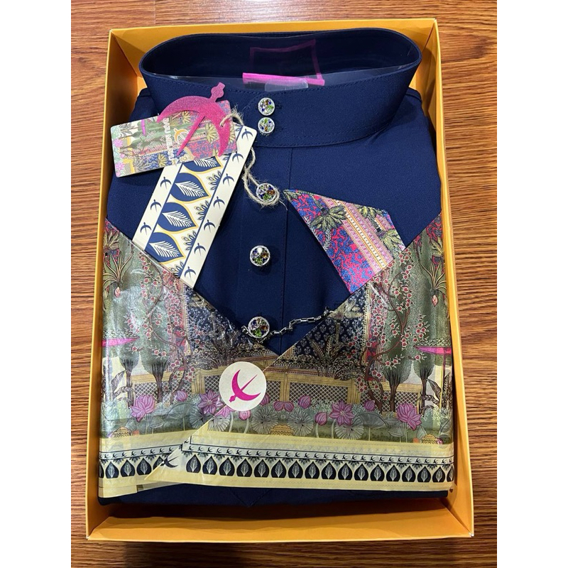 Elrah Exclusive 2025 - Navy Blue (03) Free Gift + Butang + Sampin ...