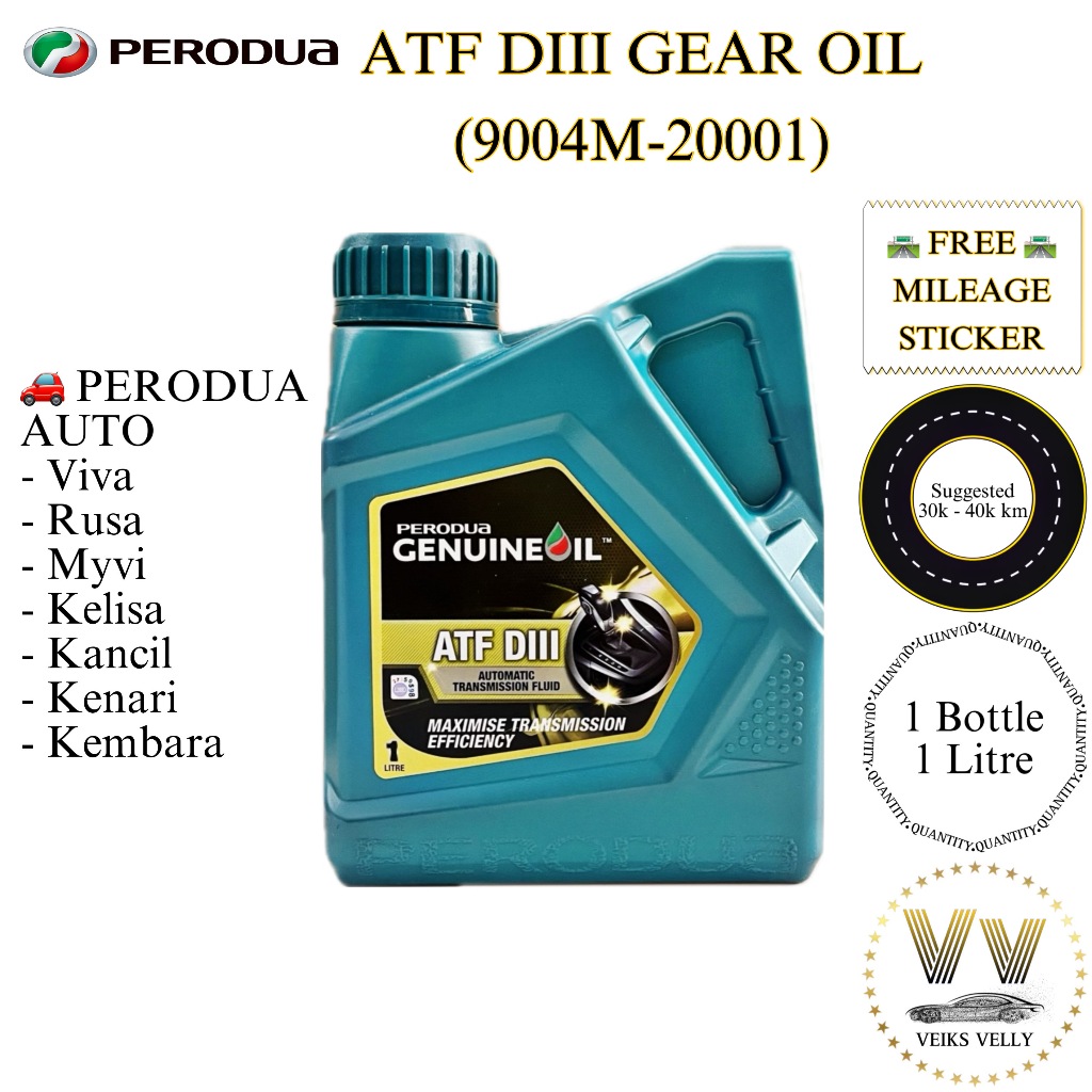 🚗 PERODUA ATF DIII GEAR OIL 1L (9004M-20001) MINYAK GEARBOX PERODUA ATF ...