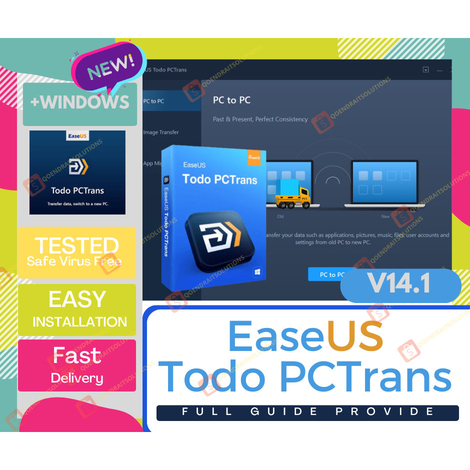 EaseUS Todo PCTrans Professional 🔥 Technician 𝐯𝟏𝟒 v14.1 2025 | Activted | Shopee Malaysia