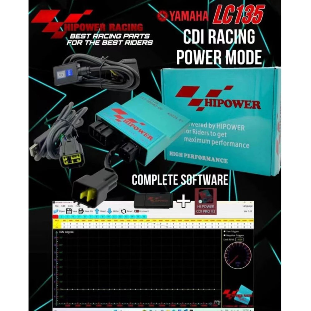 HI-POWER RACING CDI RACING POWER MODE LC135 V1 - V7 DYNO TUNING ...