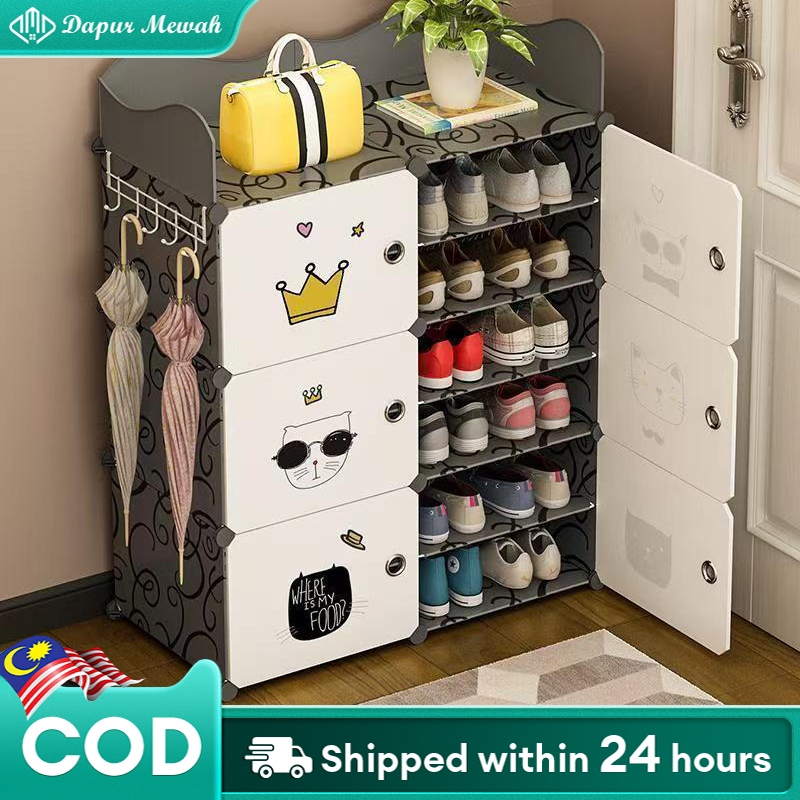 Shoe Rack With Door Rak Kasut Murah Shoe Rack Organizer Almari Kasut ...