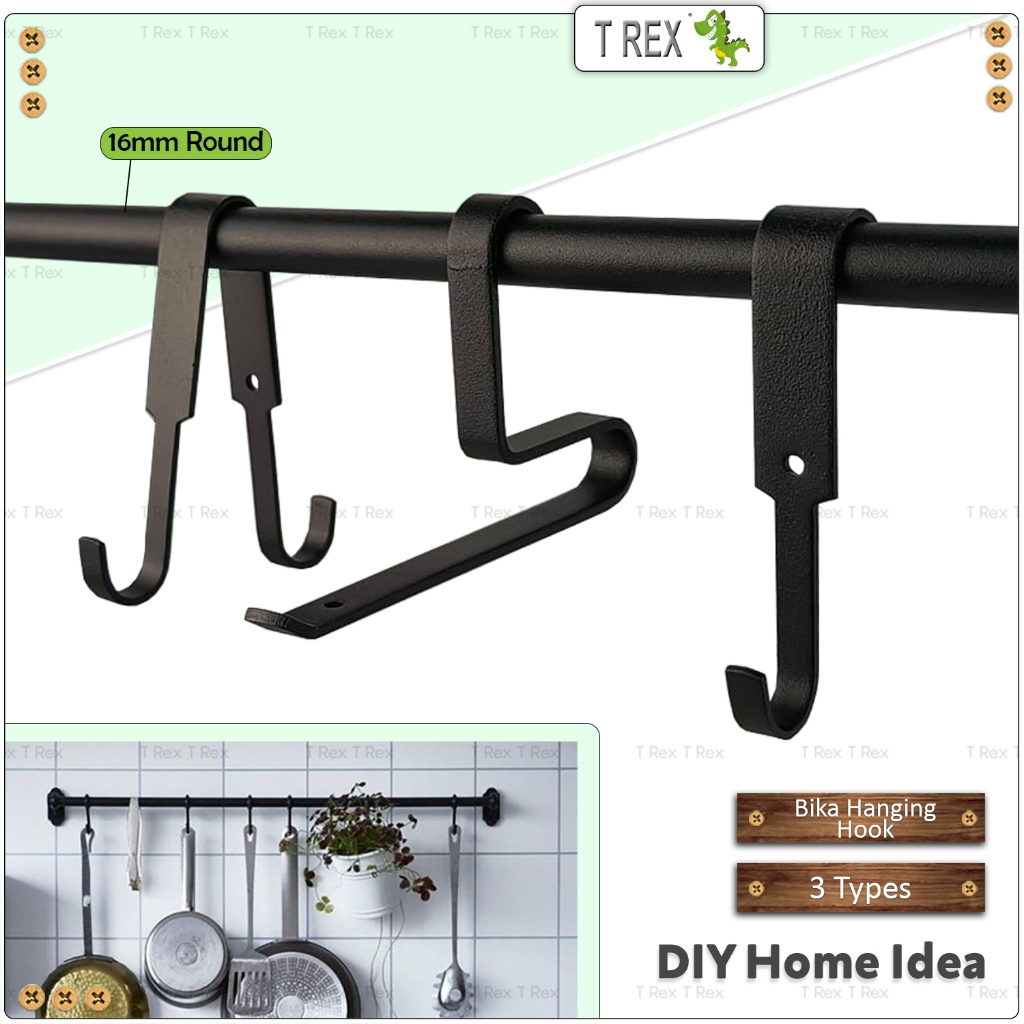 T Rex DIY Bika Multipurpose Hanging Metal Hook / S Hook / Pengantung ...