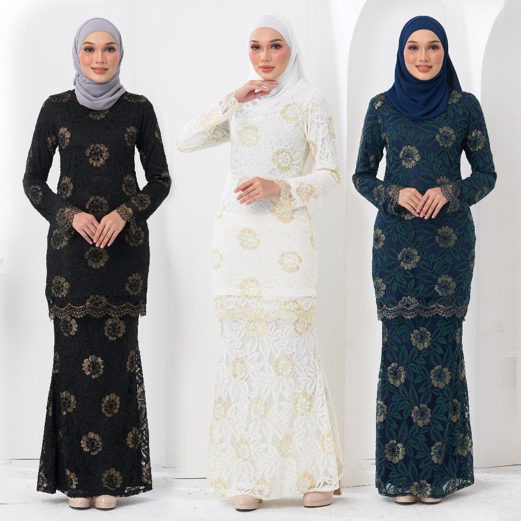 KURUNG MODERN LACE FIONA | OFF WHITE | GREY | BLUE GREEN | DUSTY PINK ...