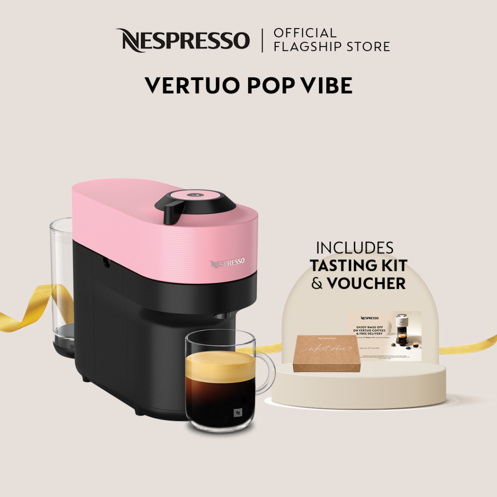 Mesin Kopi Nespresso Vertuo Pop Vibe Edisi Terhad - Candy Pink | Shopee ...