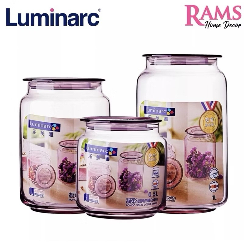 HOT🔥LUMINARC 3PCS RONDO JAR SET/AIRTIHGT GLASS CANISTER SET/SET BALANG ...