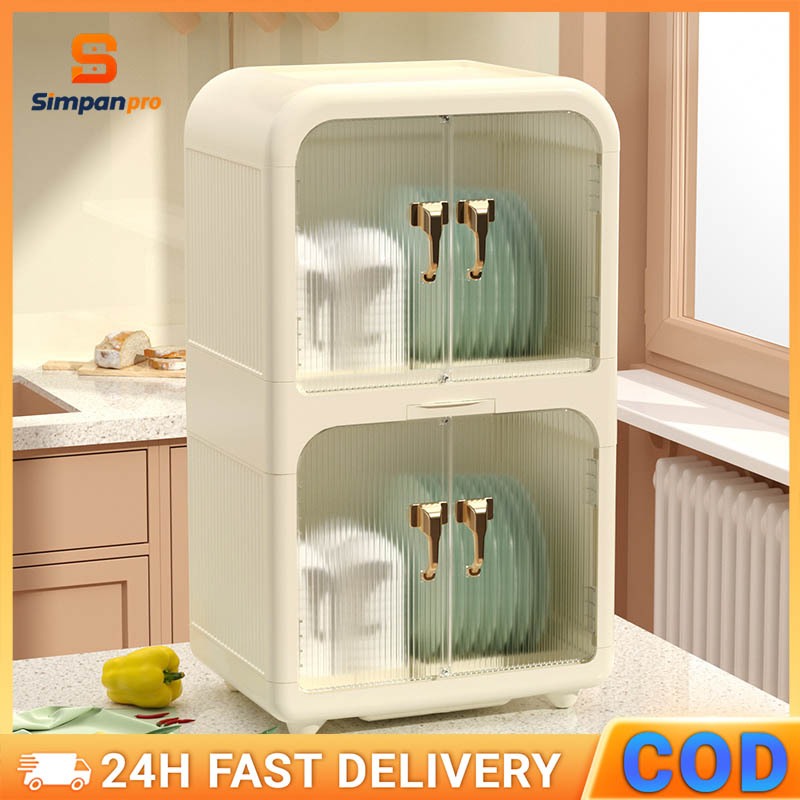 Home Use Drainage Dishware Storage Box with Lid, Kitchen Utensil ...