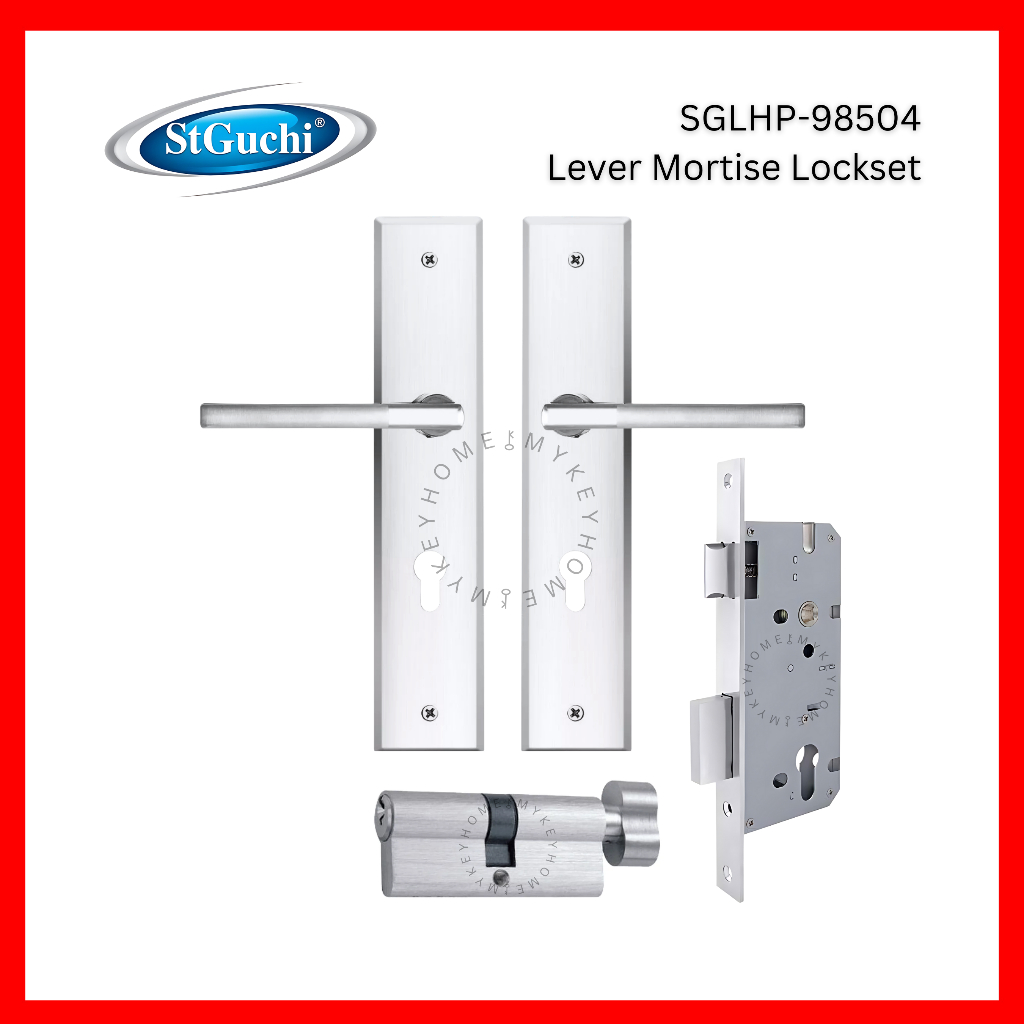 St Guchi SGLHP-98504 Lever Handle Mortise Lockset Stainless Steel ...