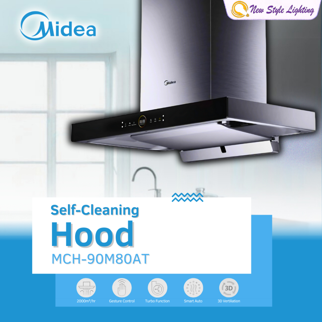Midea MCH-90M80AT 2000m3/hr Self Cleaning Gesture Control Duct Out ...