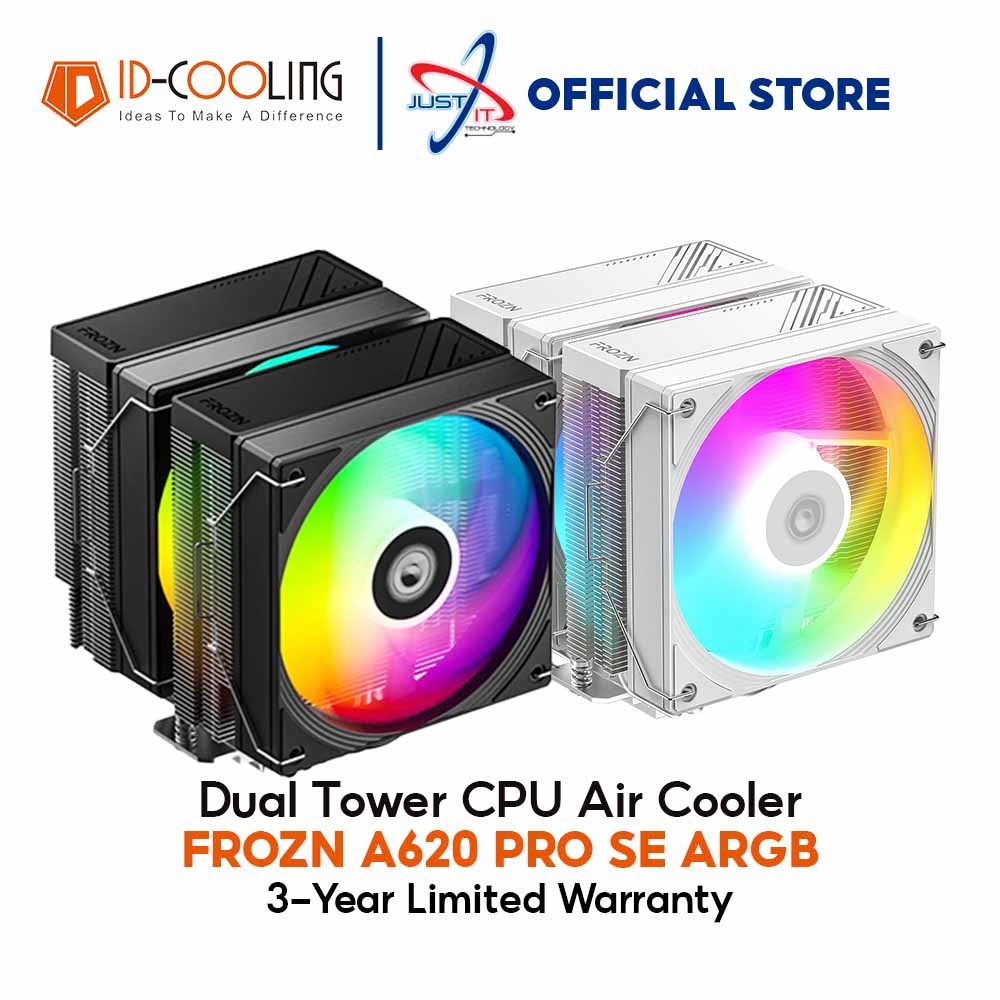 ID-COOLING FROZN A620 PRO SE ARGB DUAL TOWER CPU AIR COOLER - BLACK ...