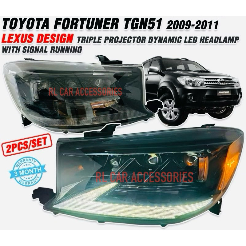 Toyota fortuner 2009 2010 2011 AN50 AN60 lexus front LED headlamp ...