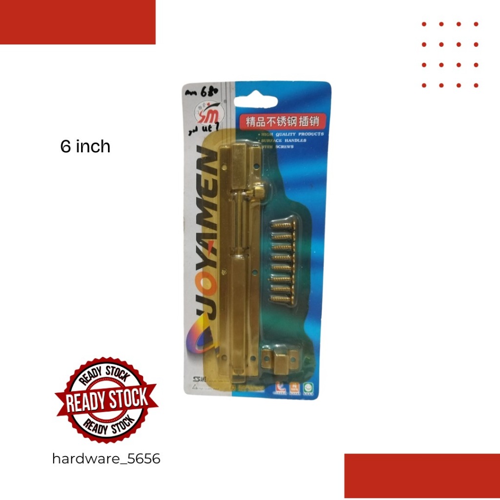 【Lelong 清仓商品】Stainless Steel 6" UOYAMEN Door Bolts Latch Slug Sliding ...