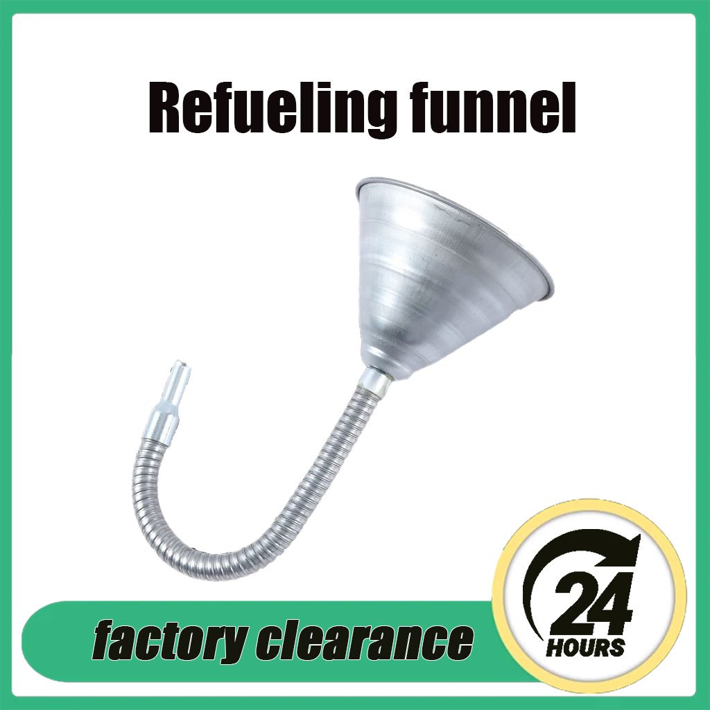 34cm Flexible Iron Diesel Petrol Oil Funnel with StrainerOil Fuel Pour ...