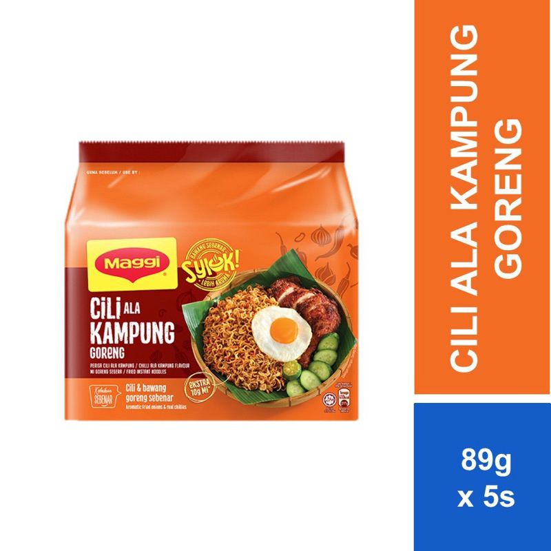 🛍🛒 Maggi Cili Ala Kampung Goreng (89g x 5) Instant Noodle | Shopee Malaysia