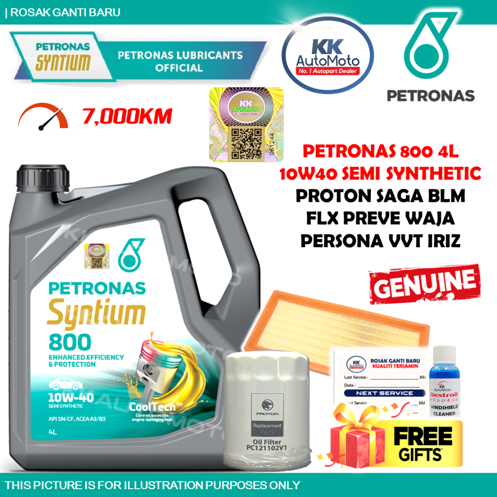 NEW ! Genuine Petronas Syntium 800 10W40 + Oil Filter PC121102V Penapis ...