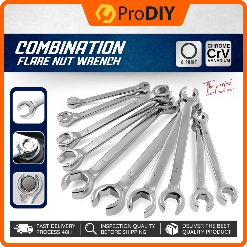 6mm To 27mm Combination Flare Nut Wrench Spanner Set Spanar Paip ...