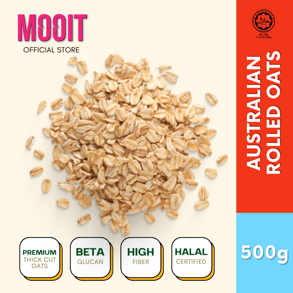 MOOIT Australian Rolled Oats 500g - HALAL CERTIFIED | Shopee Malaysia