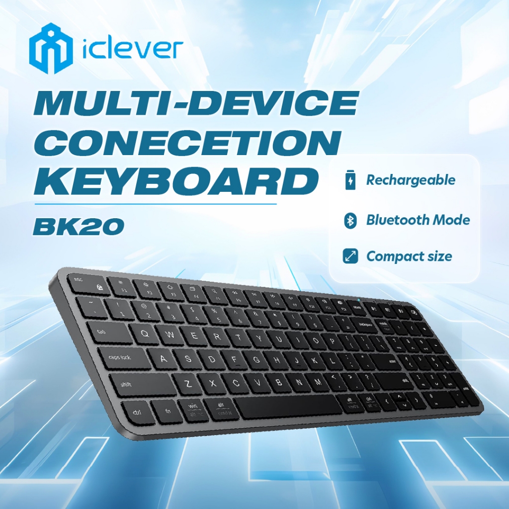 iClever BK20 Bluetooth Keyboard, Wireless Keyboard with Numeric Keypad, Multi-Device ...