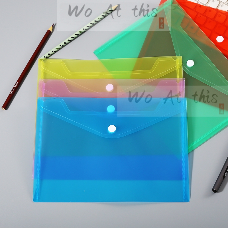 1PC A4 Thickened Transparent Button File Bag A4 Management file Folder ...