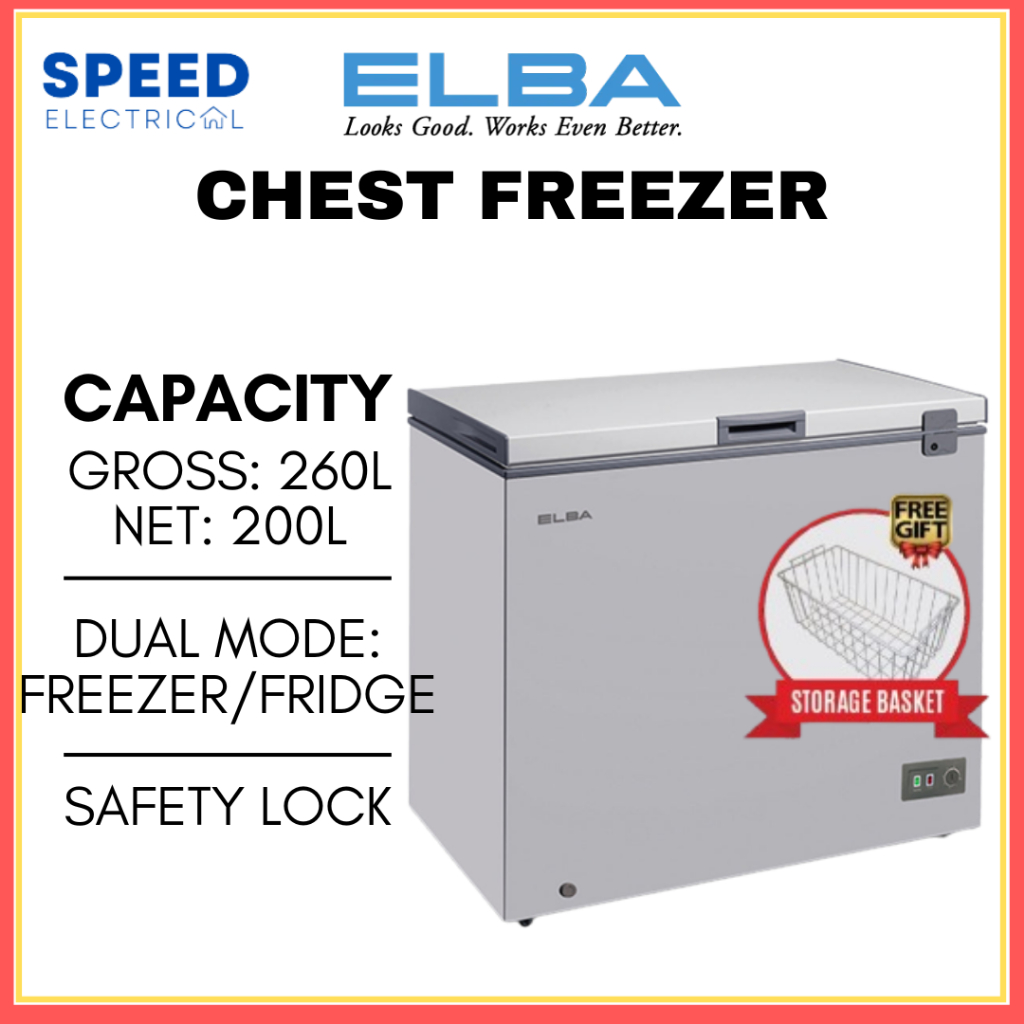 [SABAH ONLY] ELBA FREEZER 260L/200L EF-E2620 冻柜 肉柜 冷藏柜 PETI AIS BEKU ...