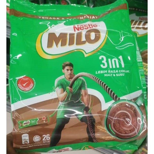 Nestle Milo Activ-Go 3 In 1 Chocolate Malt Drink 26 Stick Packs x 33g | Shopee Malaysia