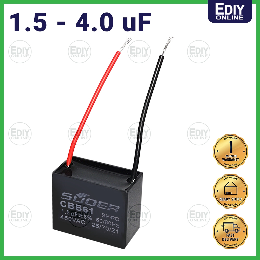 BM FAN CAPACITOR 1.5 1.7 1.8 2.0 2.5 3.0 3.5 4.0 UF CONDENSER MOTOR ...