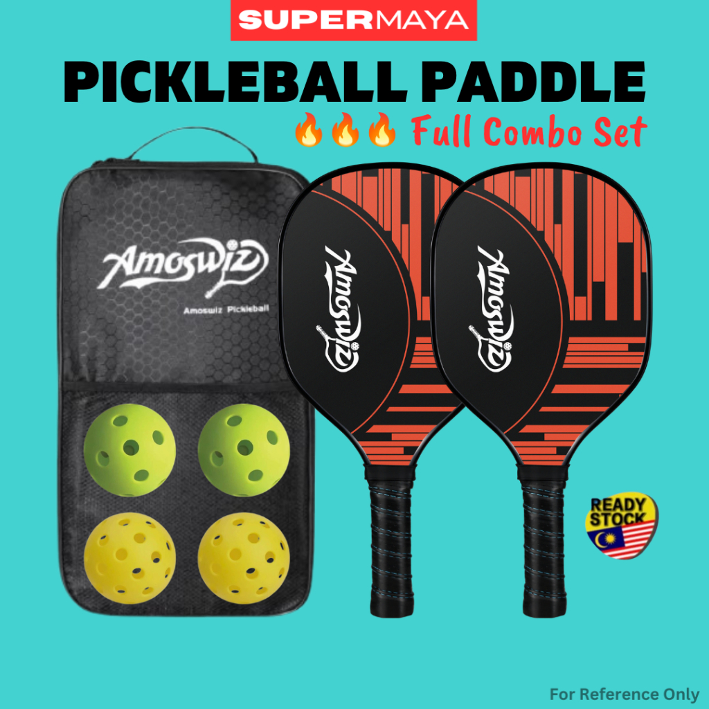 Pickleball Paddle Full Set Racket Fiberglass Carbon Fiber Paddles For ...