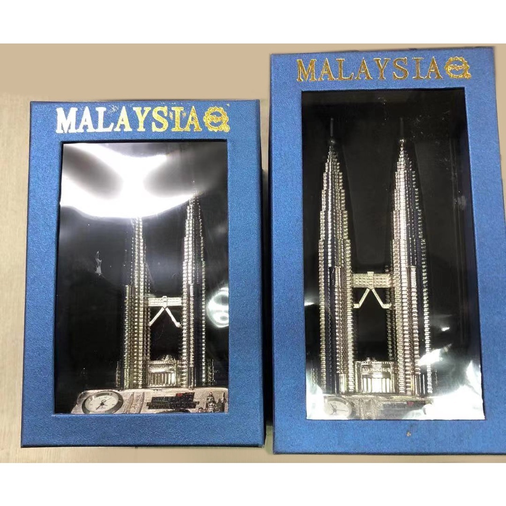 MALAYSIA SOUVENIR PETRONAS KLCC TWIN TOWERS WITH CLOCK (ZINC ZINC ALLOY ...