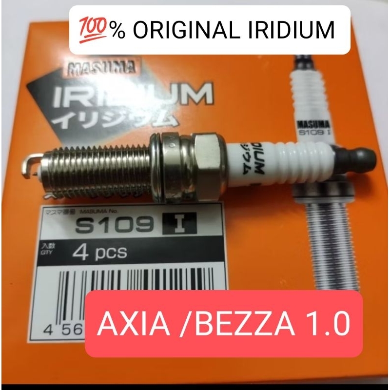 IRIDIUM 100% Original 3PCS S109I MASUMA Spark Plug Axia Bezza 1.0 NGK ...