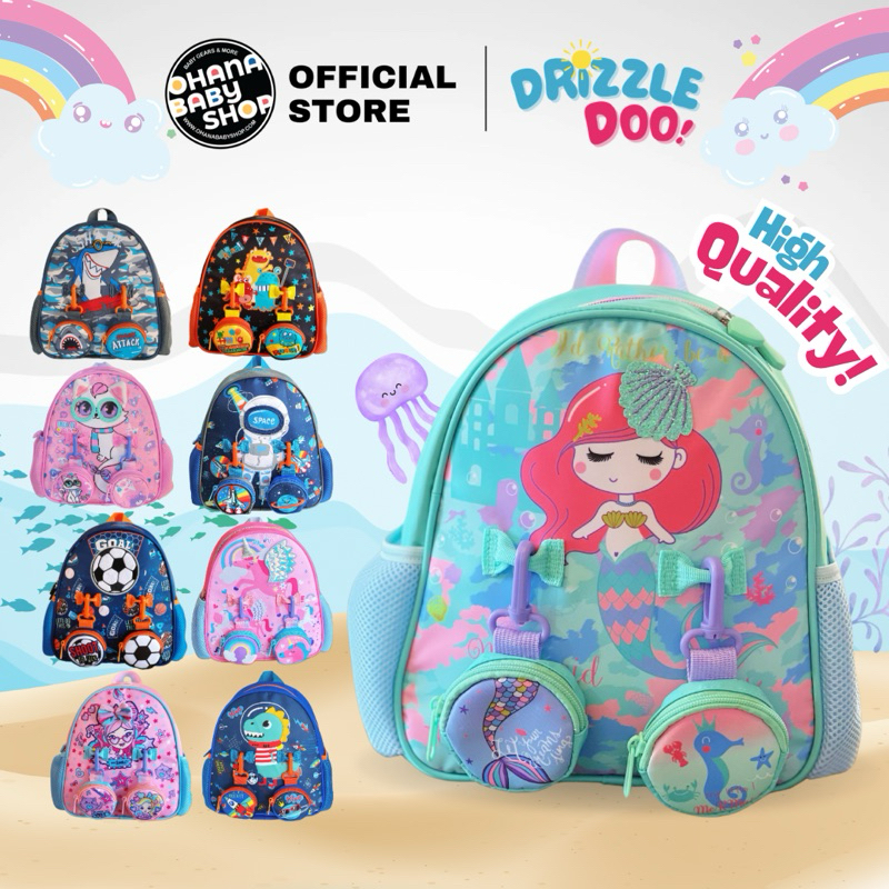 DrizzleDoo! Kinder Backpack | Kids Kindergarten Preschool Bag | Beg ...