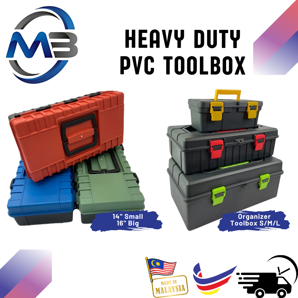 Heavy Duty Multipurpose PVC Plastic Tool Box / Plastic Toolbox with ...